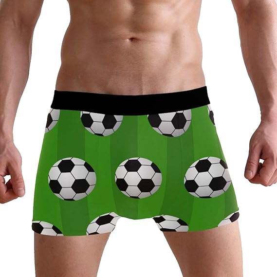CPYang Men's Boxer Briefs Sport Soccer Ball Stripe Soft Short ...
