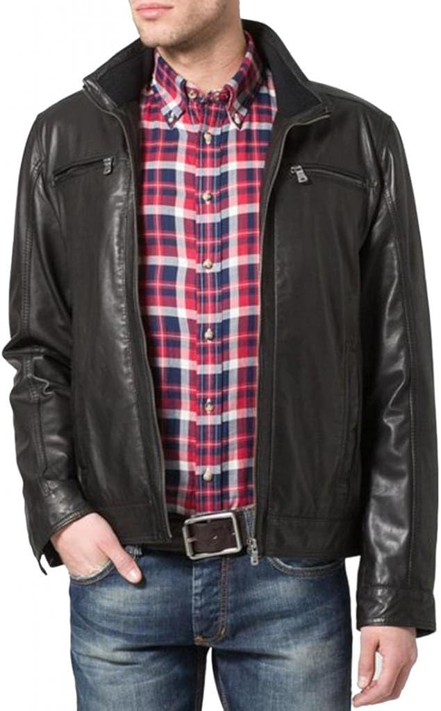 Cow Leather Jacket for Men Genuine Cow-Hide Jacket C376 at Amazon Men’s ...