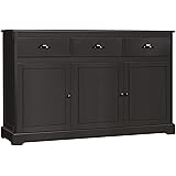 HOMCOM Modern Sideboard with Rubberwood Top, Buffet Cabinet with ...