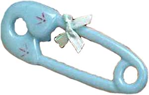Amazon.com: 12 Large Diaper Pins Baby Shower Favor 4.5" Long Blue ...