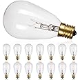 addlon Incandescent Replacement Bulbs 5W S14 15 Pack Waterproof E17 2200K Screw Base for Outdoor ...