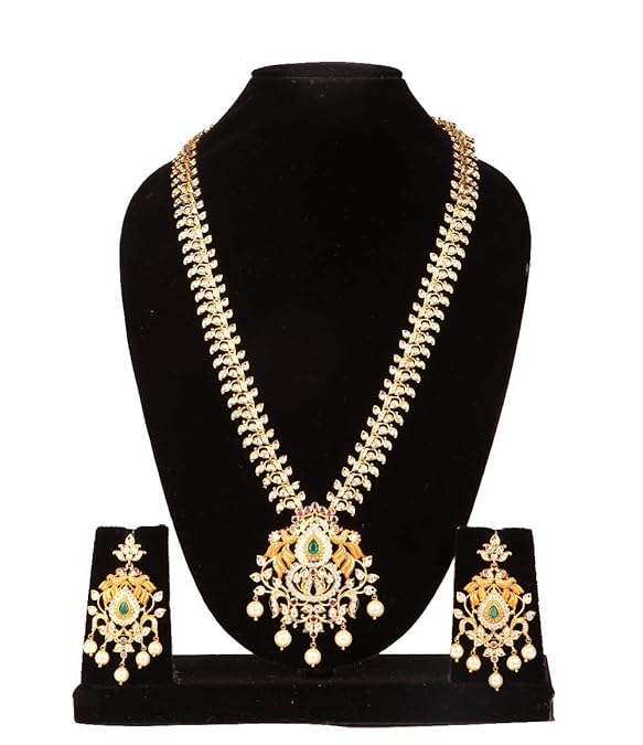 Buy Narayana Pearls American Diamond Aaram Set for Women at Amazon.in