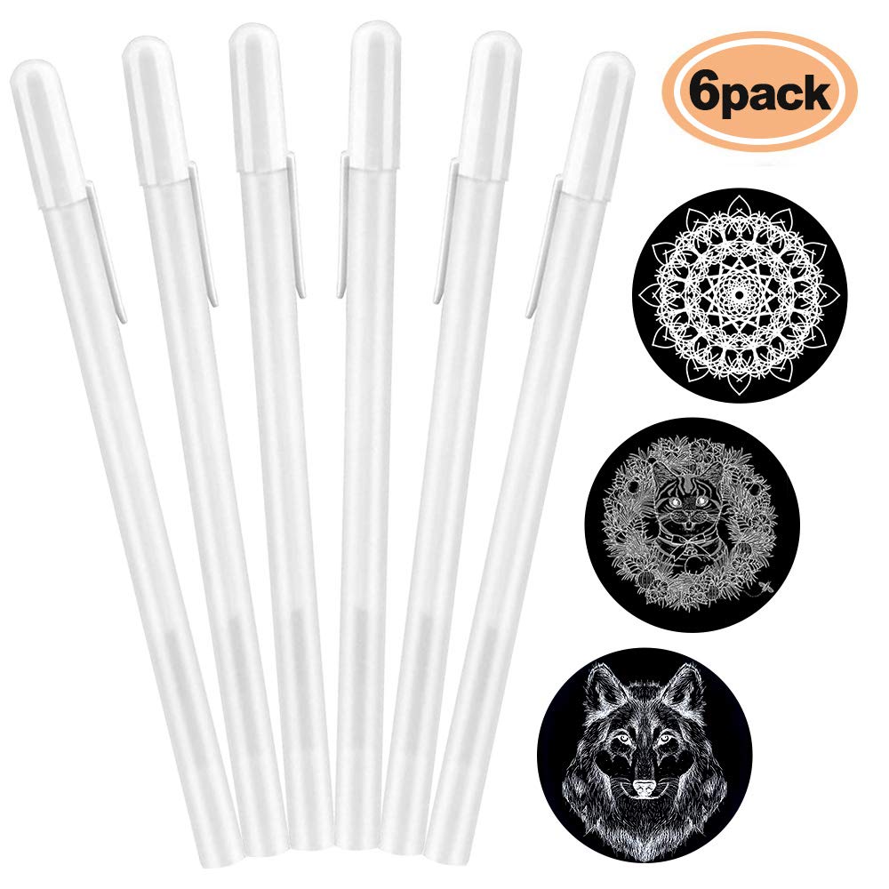 Buy White Gel Pens Set 6 Pieces 0 8mm Fine Tip Point Sketching Pen buy-white-gel-pens-set-6-pieces-0-8mm-fine-tip-point-sketching-pen