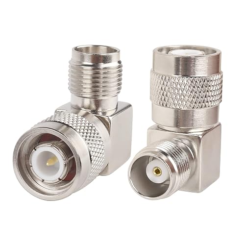 MOOKEERF TNC Male to Female Right Angle RF Connector, 2 Pack 90 Degree ...