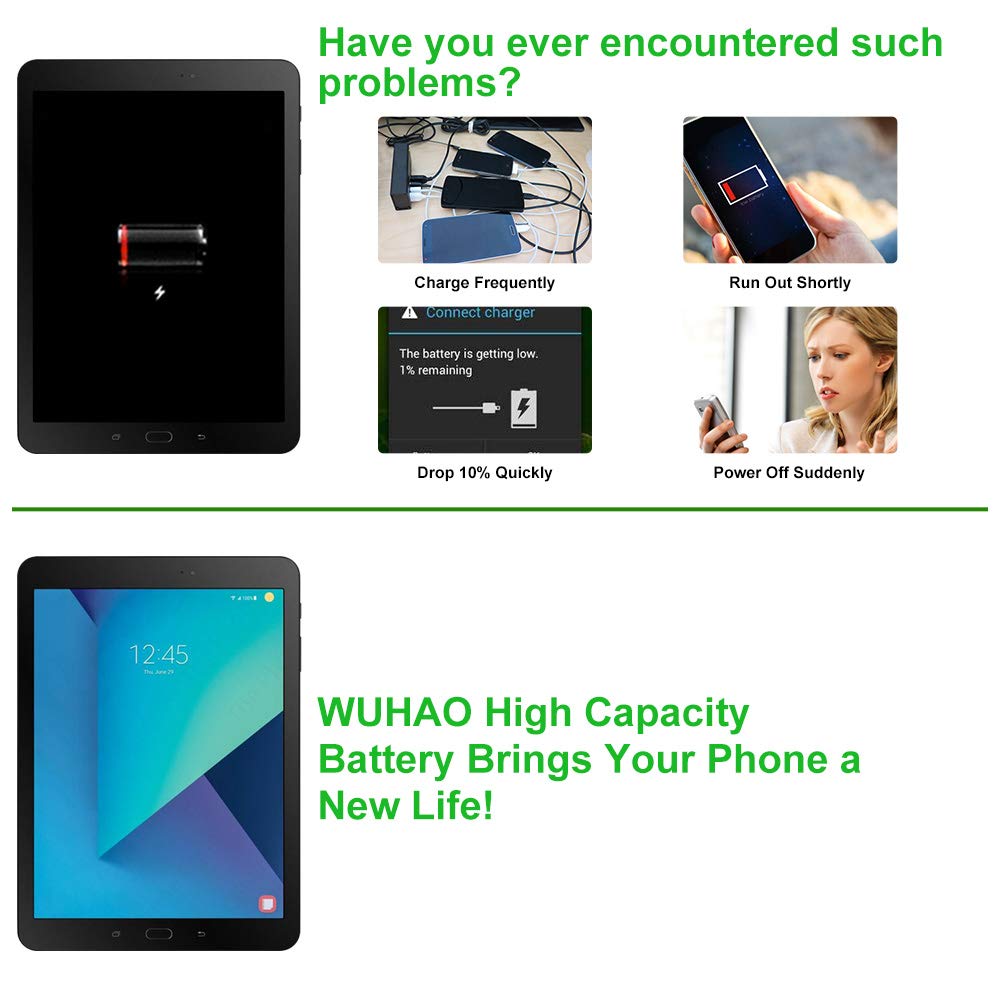 WUHAO Replacement Battery For Verizon Samsung Galaxy Tab S3 SM-T827V,EB-BT825ABA/EB-BT825ABE ...