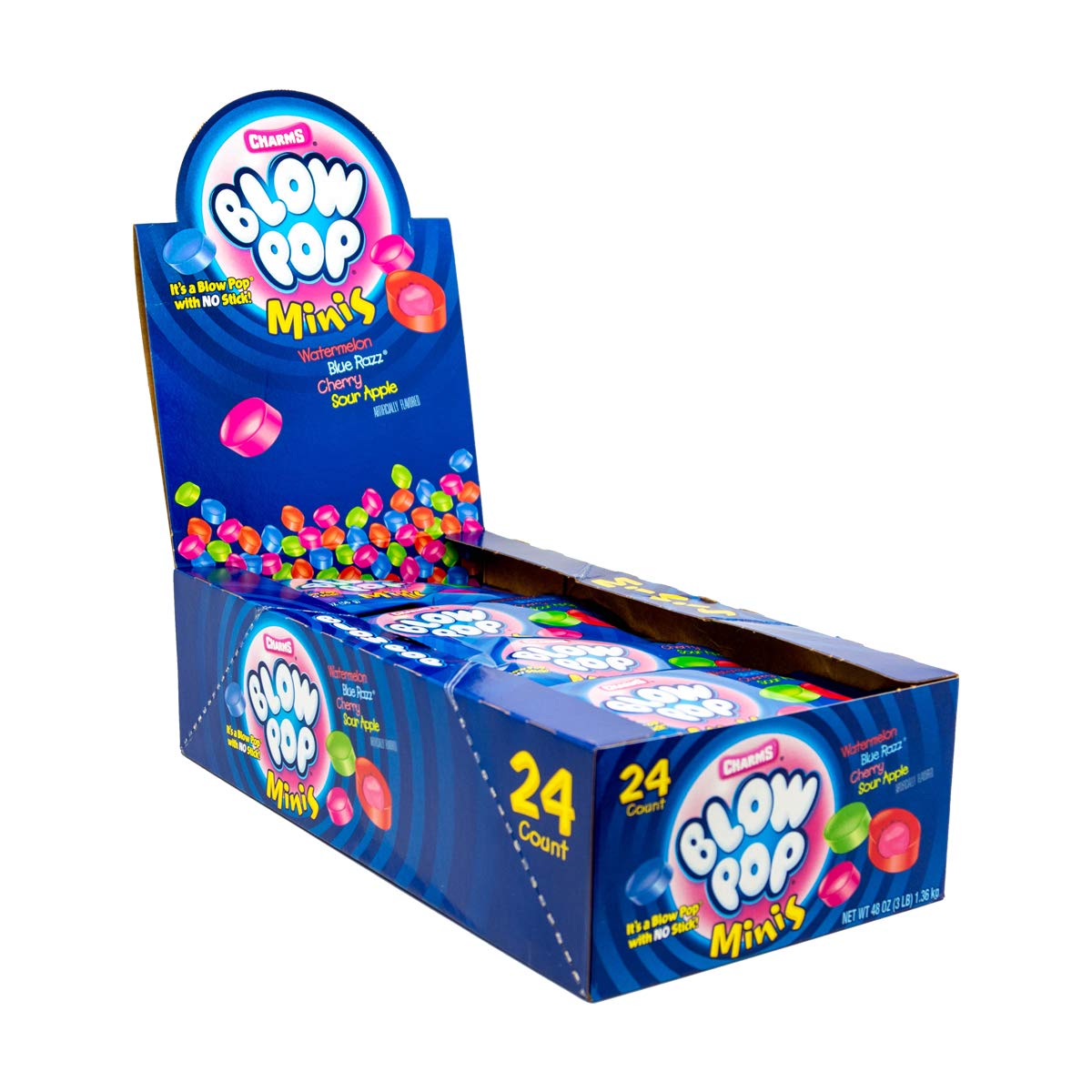 Amazon.com : Charms Blow Pops Minis, 2.0 Oz. Bags, 24-Count : Suckers ...