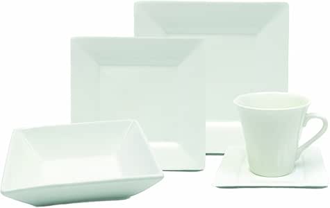 Maxwell and Williams Basics 20-Piece Mondo Square Dinner Set, White ...