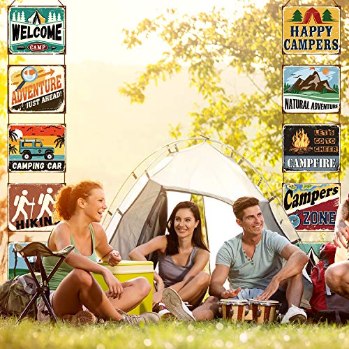 Camping Party Decorations Camping Banner Laminated Camping Signs Camp ...