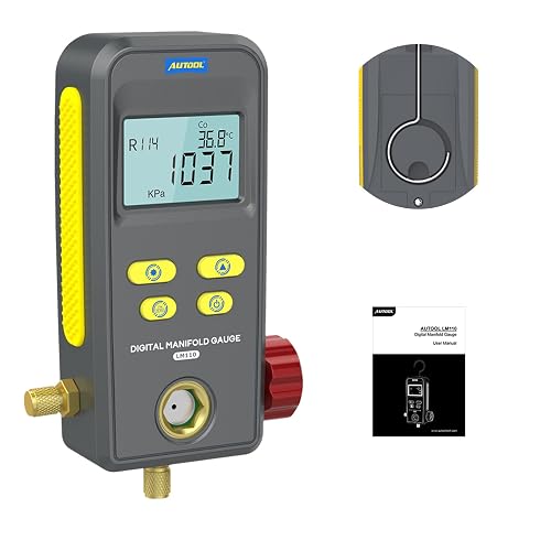 Digital Manifold Gauge, HVAC System Refrigeration Gauge Vacuum Pressure ...