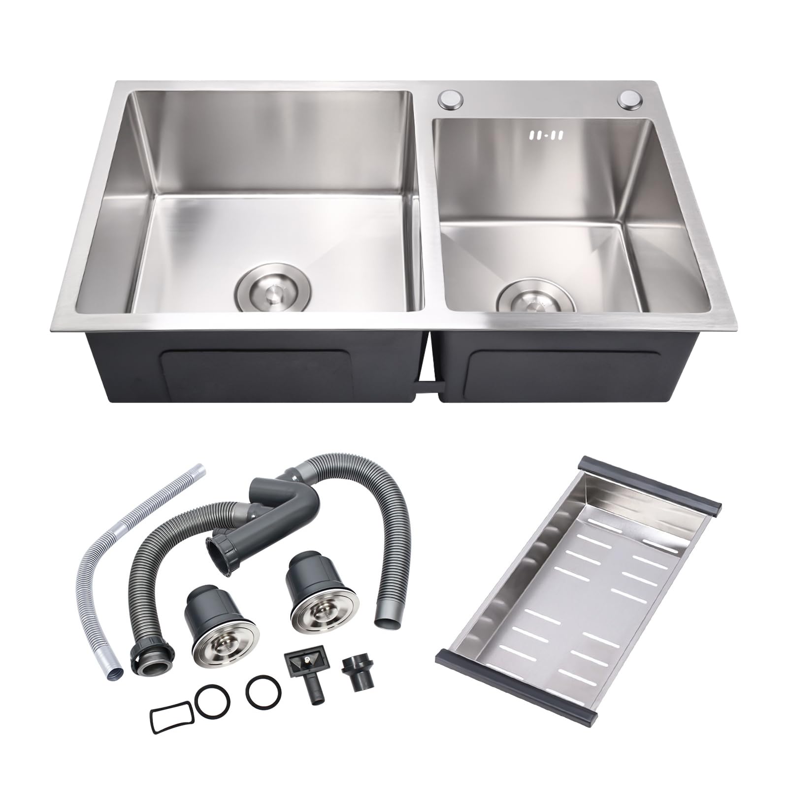 DuyviSteil T-304 Modern Nano-Coated Stainless Steel Kitchen Sink, Drop ...