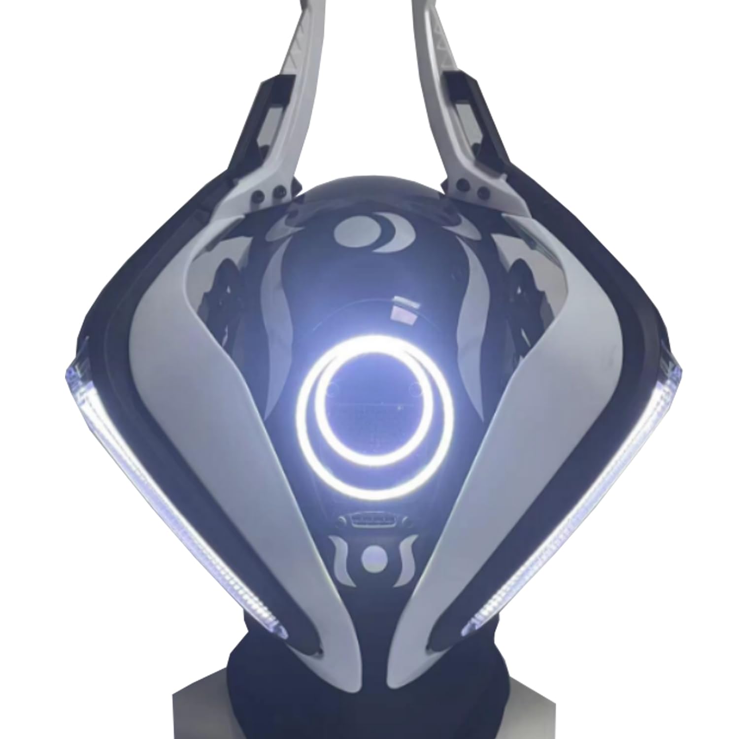 Fudaole Punk Moon Mask For Adult,LED Mask,Futuristic Knight Techwear ...