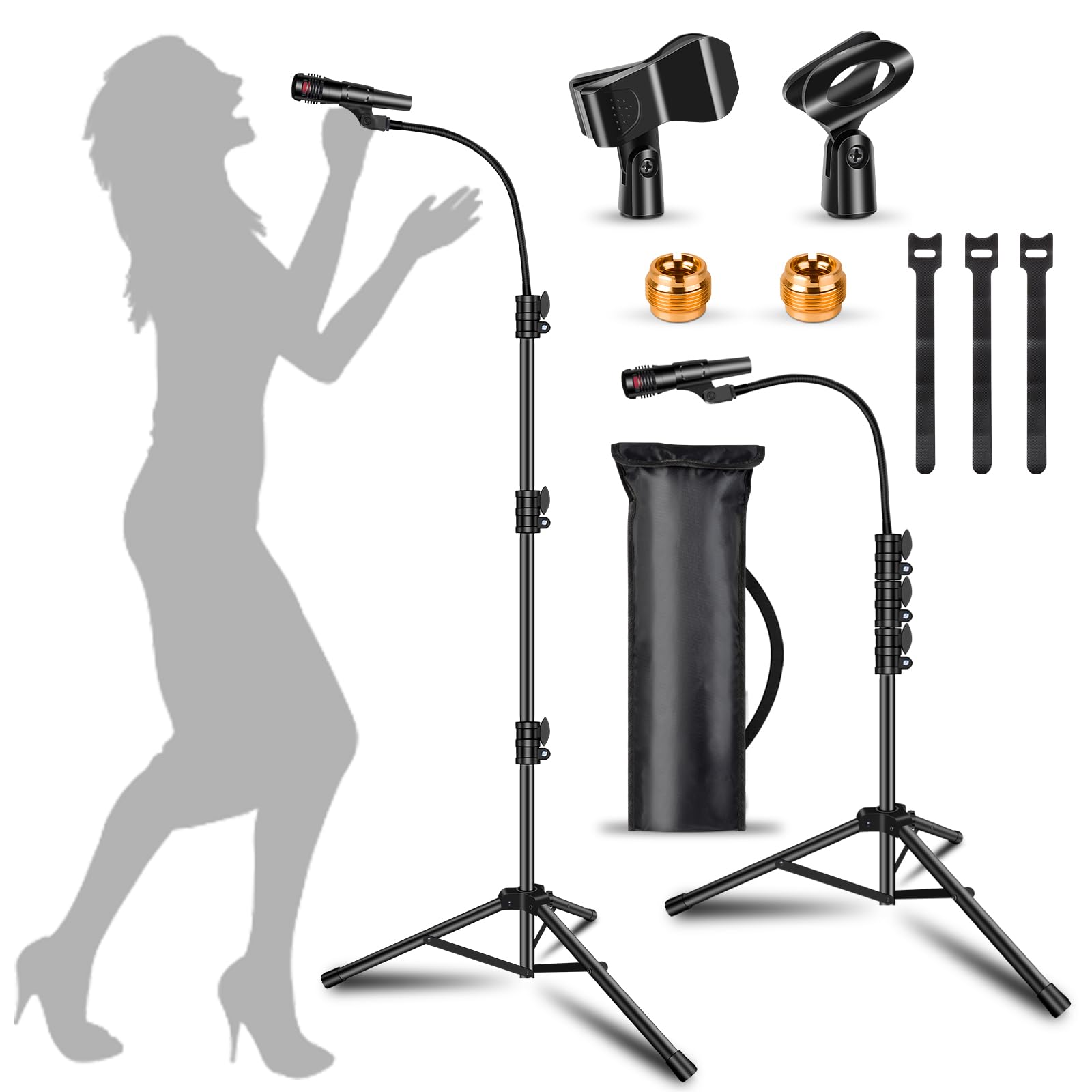 Mua Mic Stand Boom Microphone Stands Floor Tripod Gooseneck Mike Stand ...