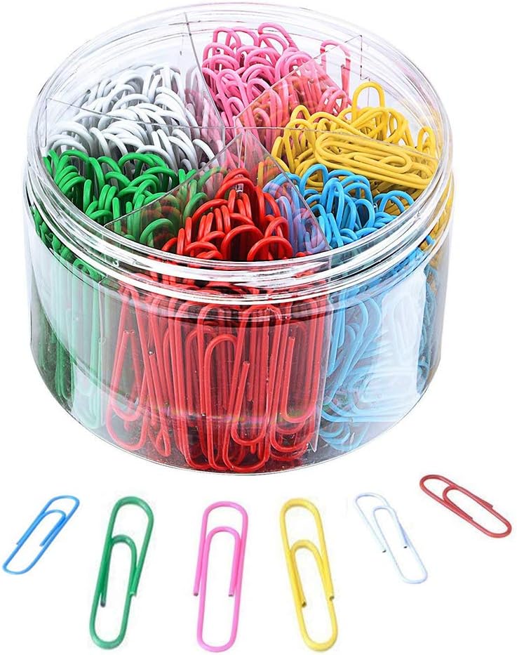 ZMREN Trombones bureau, papier coloré clips métal trombones, 300 Pièces ...