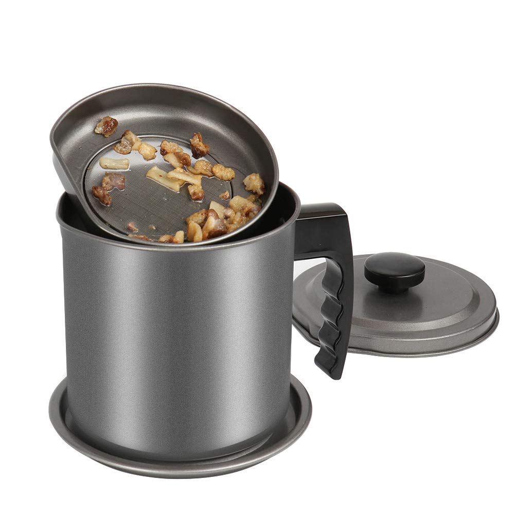 Bacon Grease Container with Fine Mesh Strainer 1.7L Oil Pot with ...