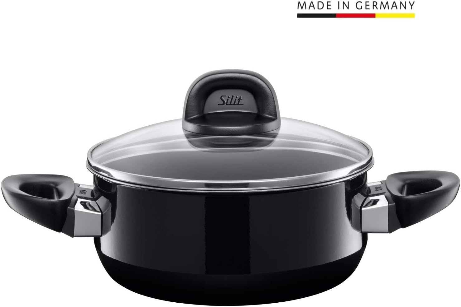 Silit Pot Ø 20 cm Approx. 2.4L Modesto Black Pouring Rim Made in ...