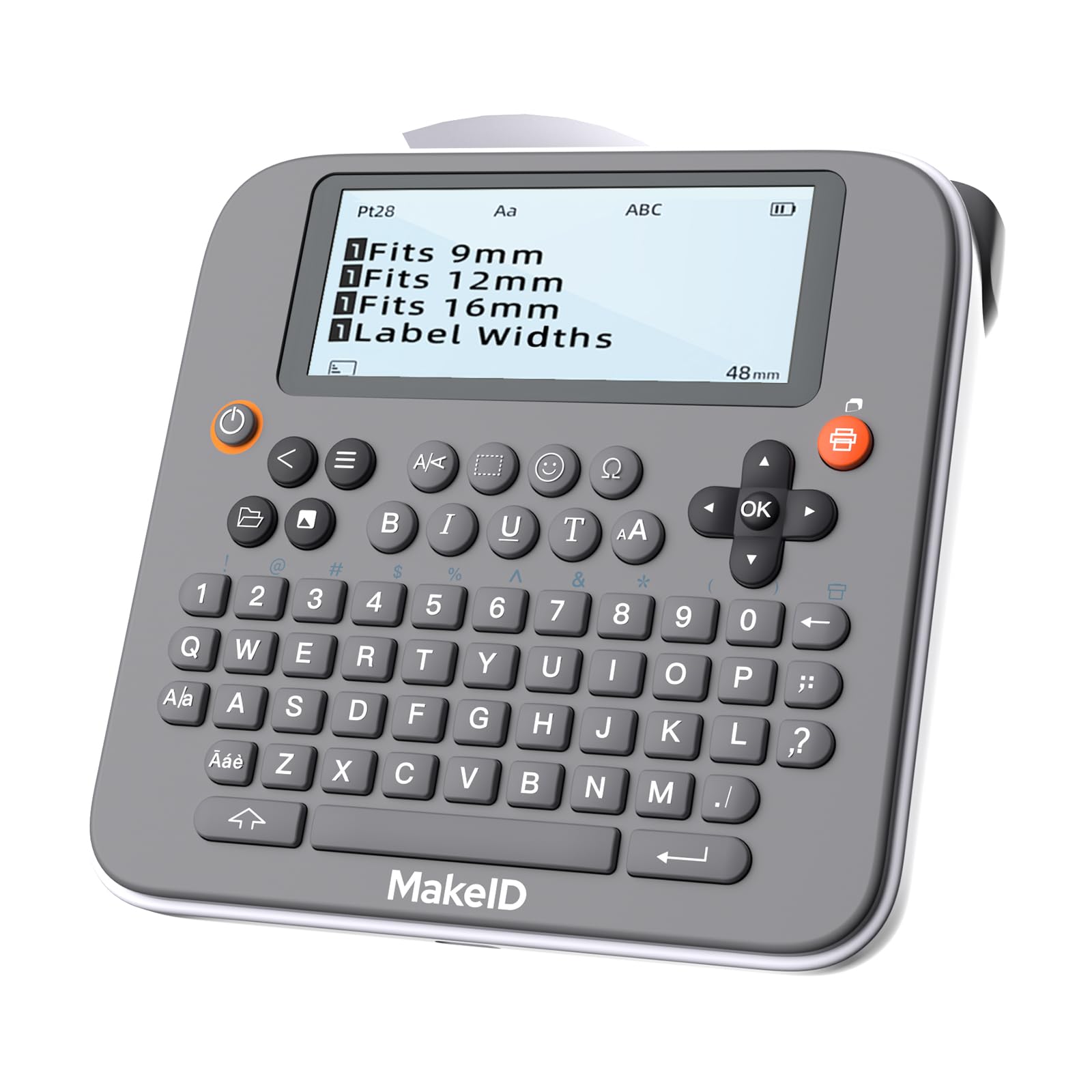 Makeid E1 Portable Label Maker - Bluetooth Compatible Thermal Printer - QWERTY Keyboard, 4.42 ...