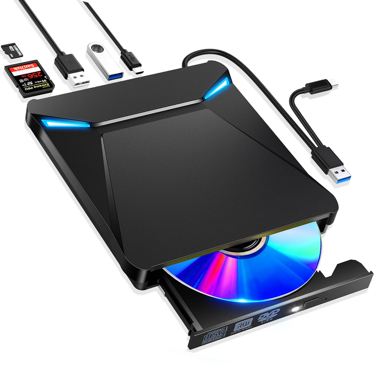 Mua External DVD Drive [2024 Model / 6 Multi-function] Portable Drive ...