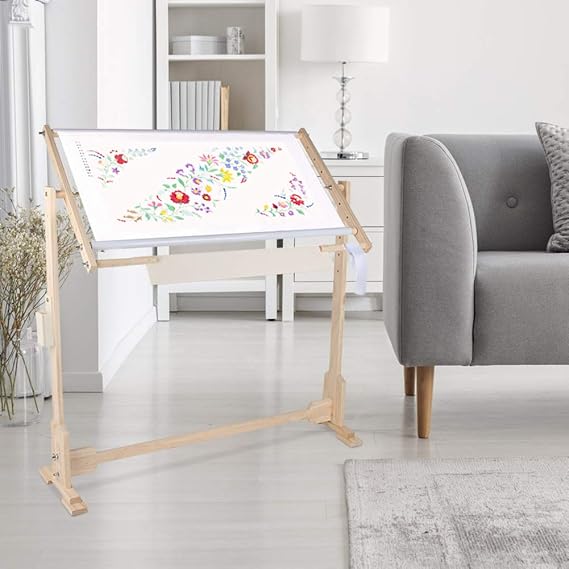 Adjustable Embroidary Frame Wood Cross Stitch Floor Stand 360 Degree ...