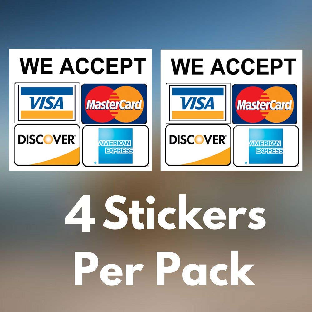 Mua eSplanade 4 Pack Self Adhesive Credit Card Signs Vinyl Sticker ...