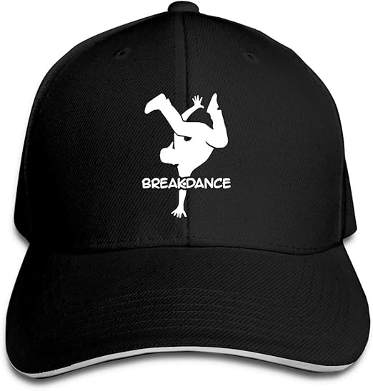 Unisex Retro Breakdance Silhouette Peaked Hat Cotton Duckbill Cap for ...