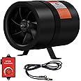 Amazon.com: FICBXRA 8 Inch Inline Duct Fan with Speed Controller - EC Motor Ventilation Exhaust ...