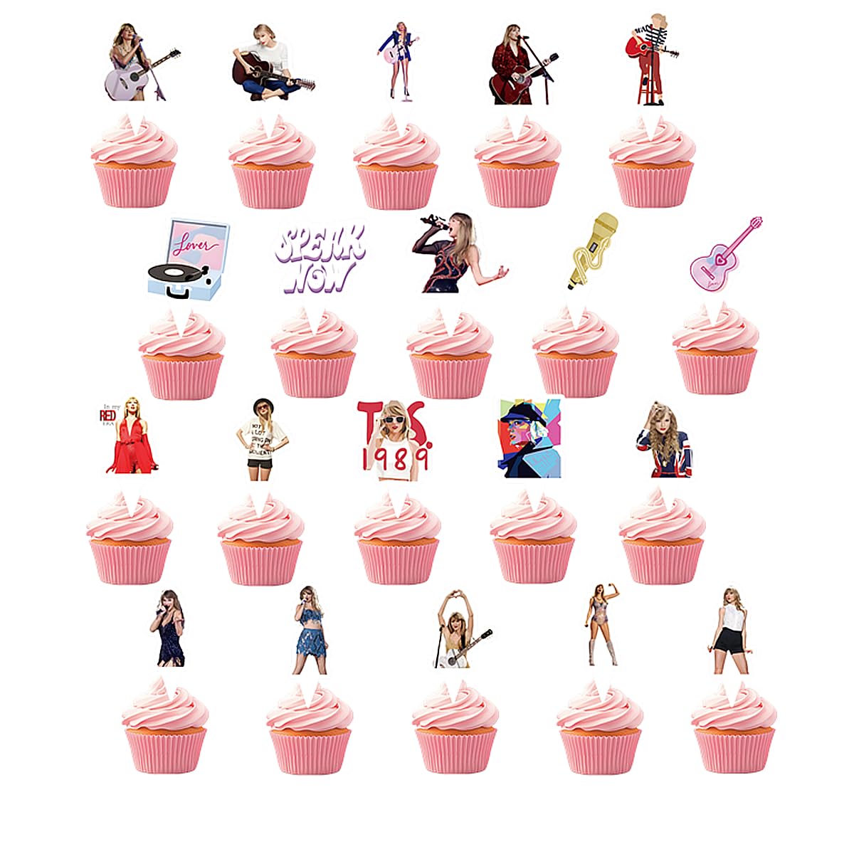 20pcs Taylor Singer Cupcake Toppers for Cake Decorations Taylor ...