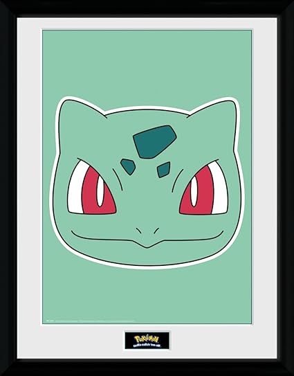 GB eye LTD, Pokemon, Bulbasaur Face, Framed Print, 30 x 40cm, Wood ...