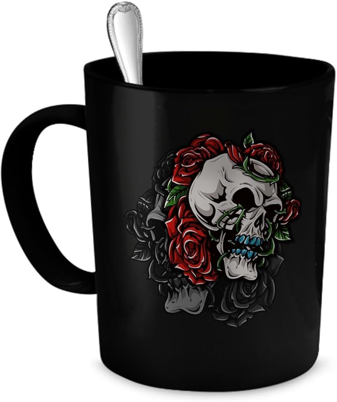 Amazon.com: Skull Coffee Mug. Skull gift 11 oz. black: Kitchen & Dining