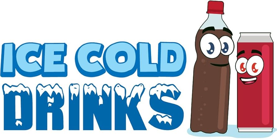 Amazon.com : ICE Cold Drinks 3 8" Concession Decal Sign cart Trailer ...