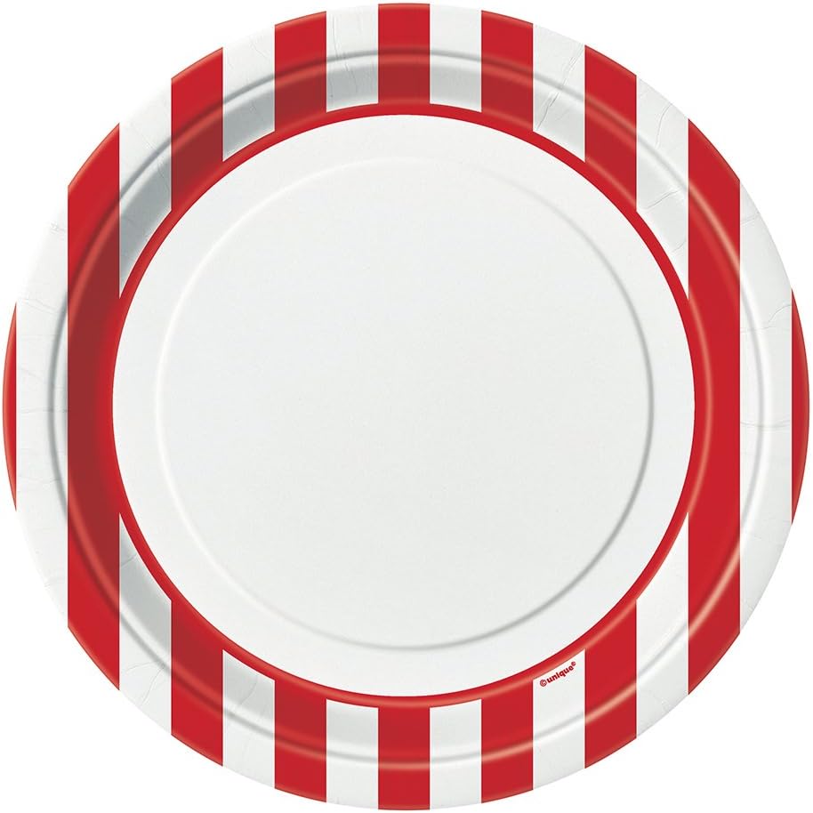 Amazon.com: 9" Red Striped Dinner Plates, 8ct: Kitchen & Dining