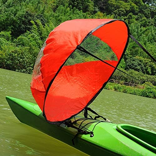 RENHAIGY Tandem Clear Kayak Wind Sail Kit Downwind Paddle Popup Board ...