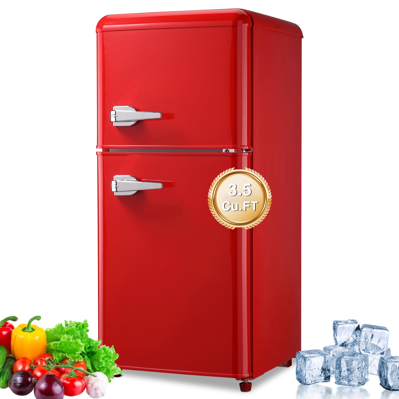 EUASOO 3.5 Cu.Ft Small Refrigerator with freezer, Compact Refrigerator ...