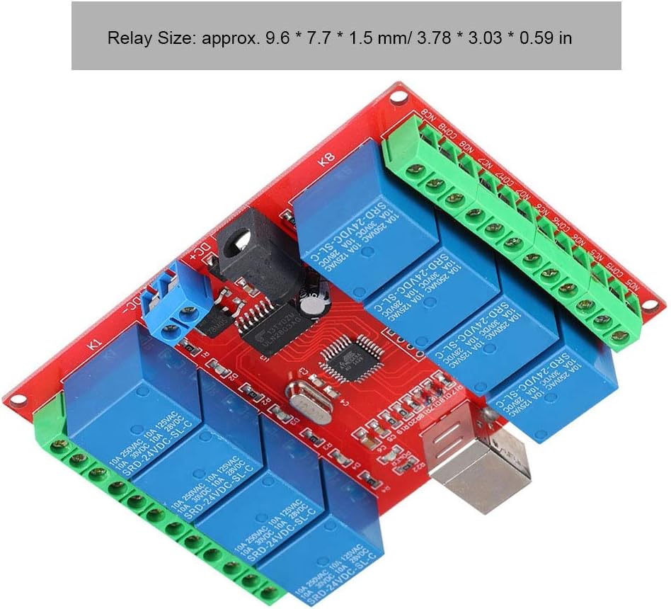 Relay Module,8-Channel 24V Computer USB Smart Switch Controller PC ...
