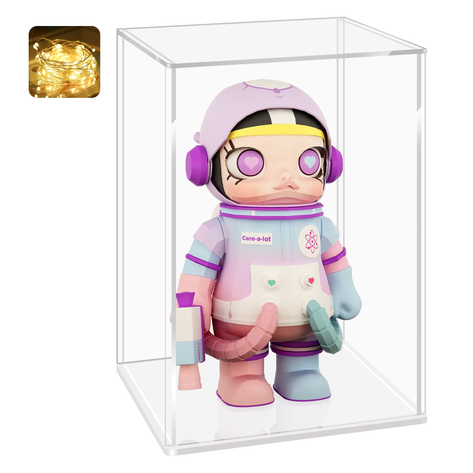 LANSCOERY Acrylic Display Case, Assemble Showcase Display Box for ...