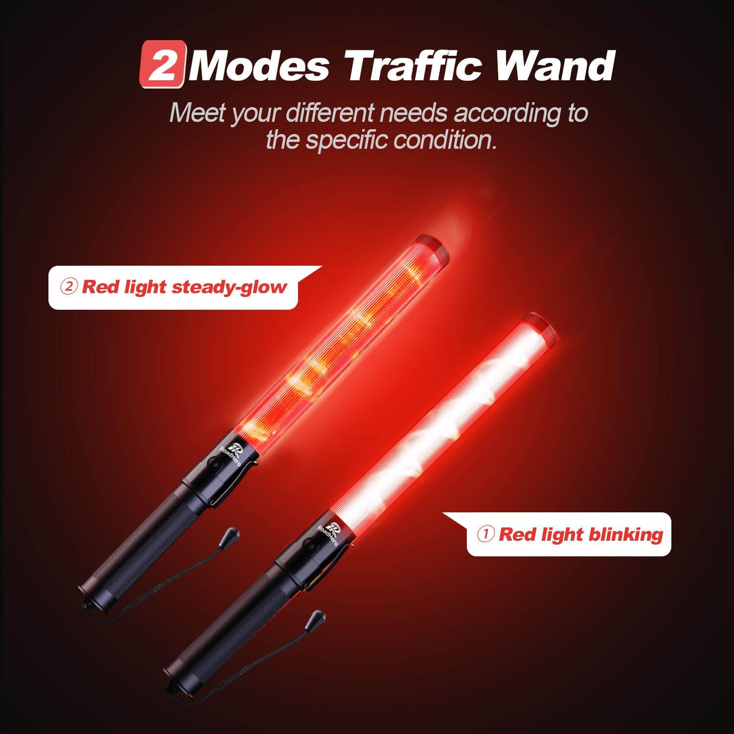 Mua 4 Pack Traffic Wand, 16 Inch Led Traffic Control Baton, Safety ...