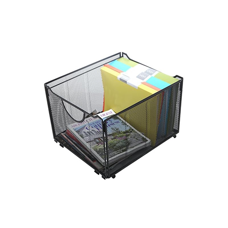 Modern Black Metal Mesh File Box/Foldable Storage Crate/Home Office ...
