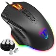 TERPORT S807 Mouse Gaming Ratón Juegos con Cable, 12000DPI RGB Ratón ...