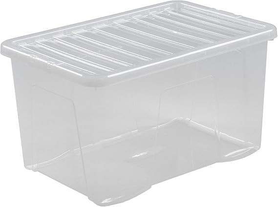 Contenitore con coperchio, trasparente, 60 L, Alimenti, impilabile, 60 ...