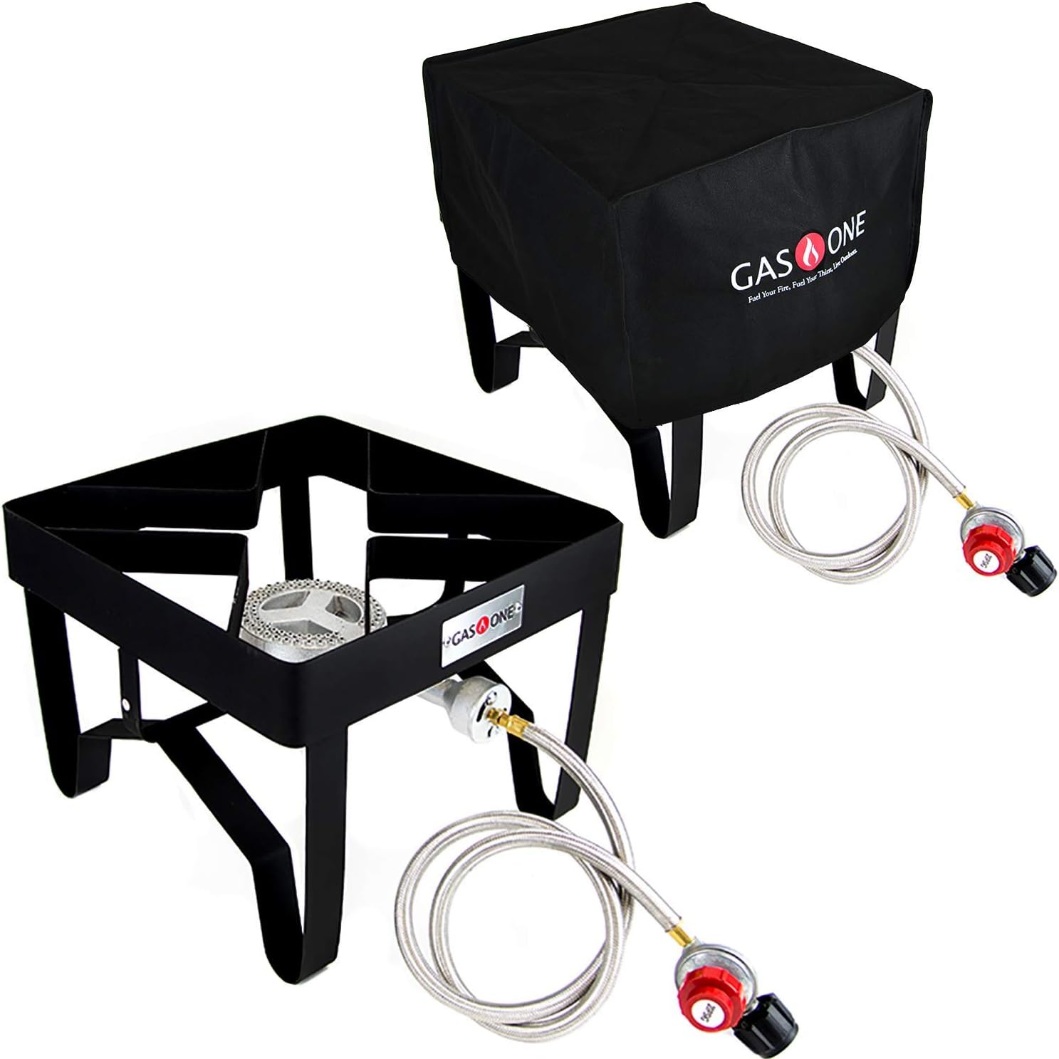 Review GasOne B-5200+50480 Cover Burner Outdoor Camp Stove Propane Gas ...