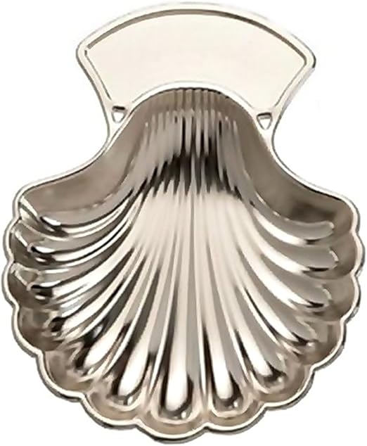 Concha bautismo bebé 14cm. metal plateado zona para grabar lisa: Amazon ...
