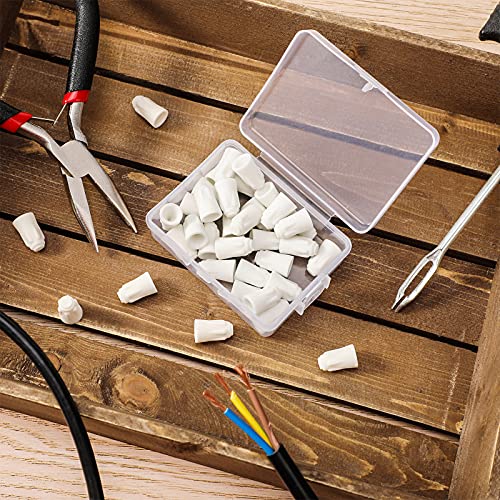 36 Pieces Ceramic Wire Connectors White Wire Ceramic Nuts 18-8 AWG High ...