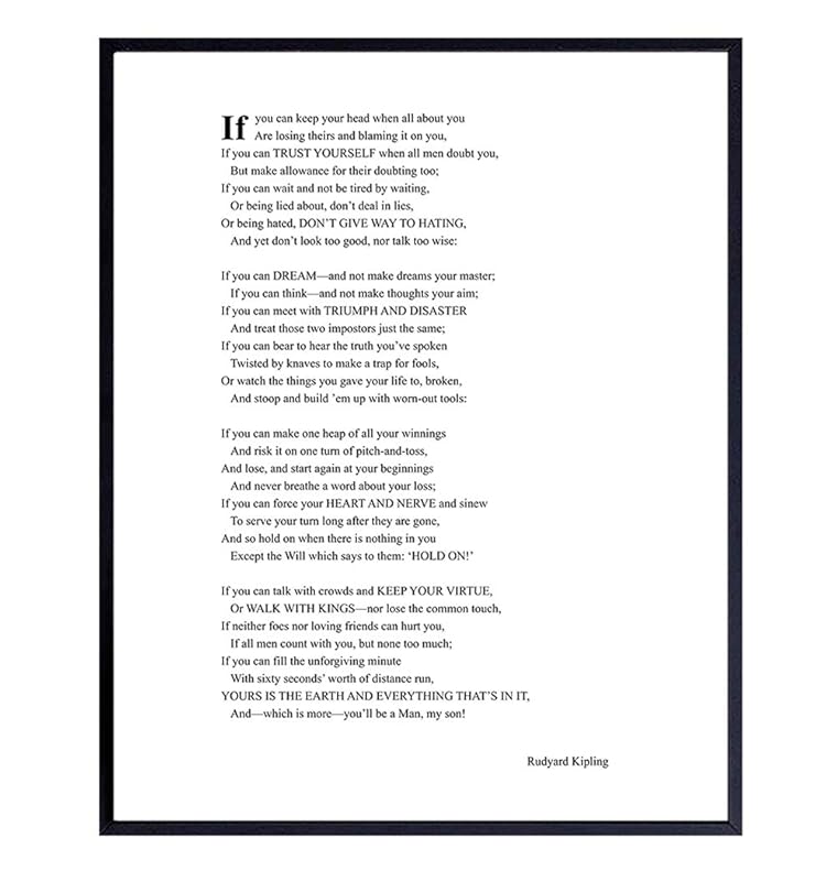 Amazon.com: "If" by Rudyard Kipling - Unframed Wall Art Print - Perfect ...
