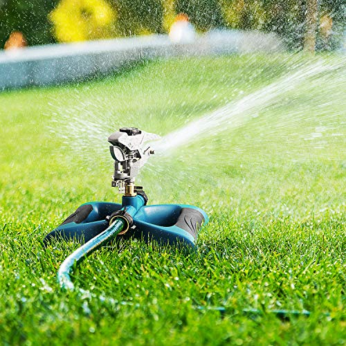 Raigro Lawn Sprinkler For Yard - 360 Degree Pulsating Garden Sprinkler ...