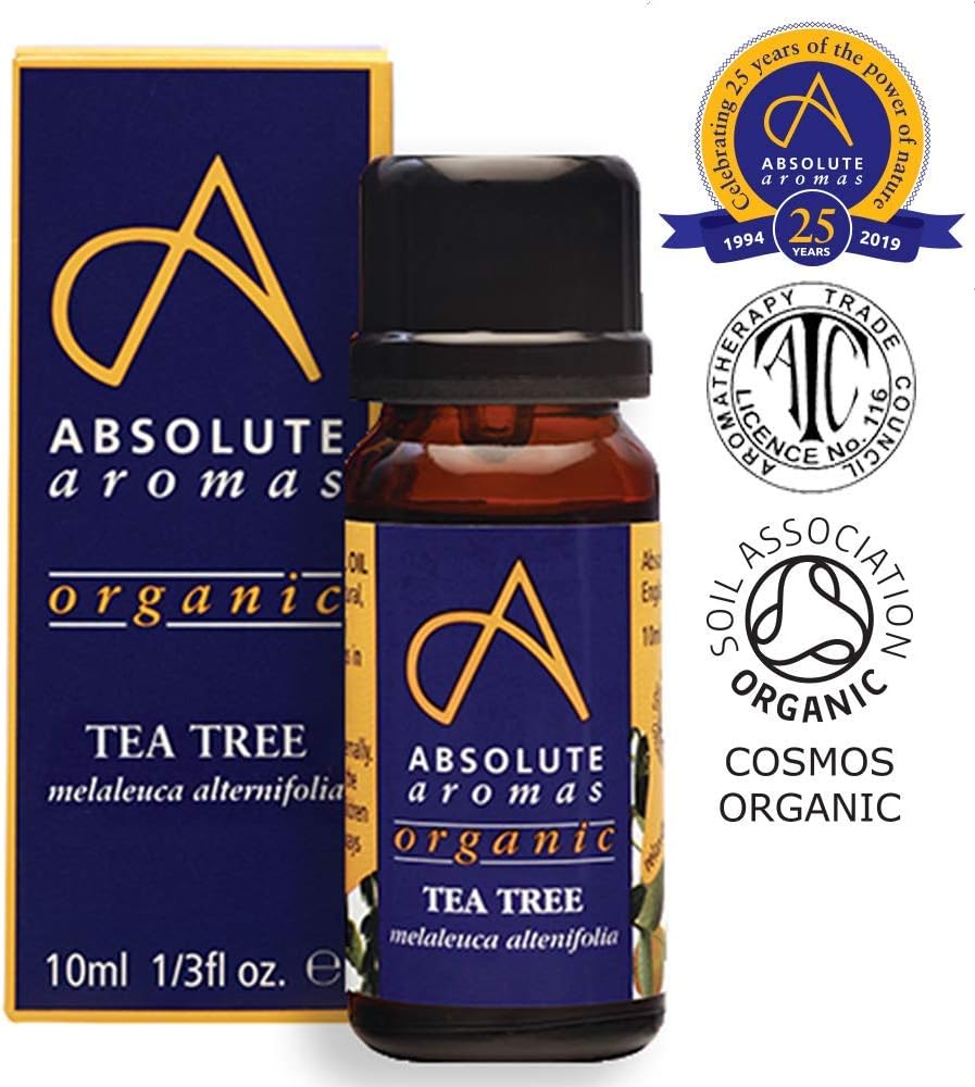 Absolute Aromas Organic Tea Tree Essential Oil 10ml - Pure, Natural ...