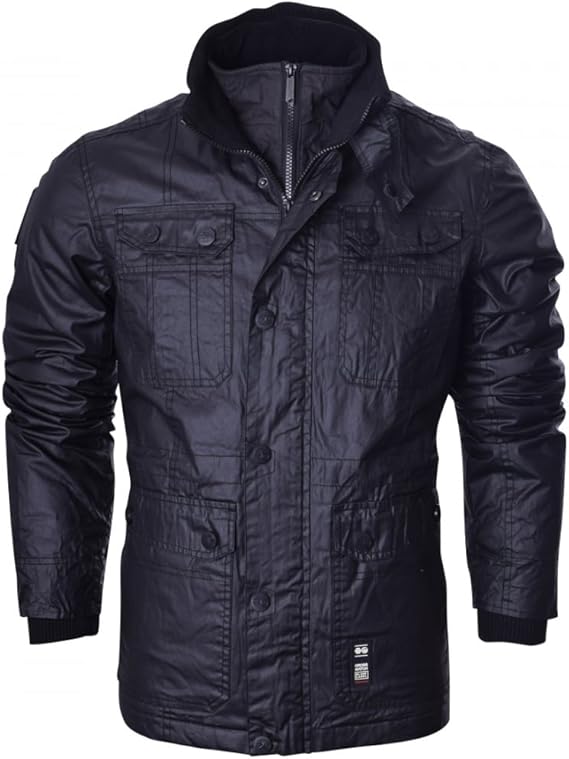 NEW MENS CROSSHATCH SHARPSTER JACKET PADDED DESIGNER BLACK RIBBED ...