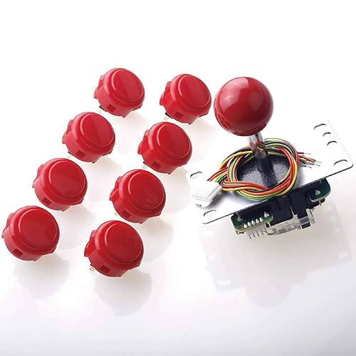 Sanwa JLF-TP-8YT Joystick + Sanwa 8 pcs OBSF-30 Push Button Bundle Kit ...