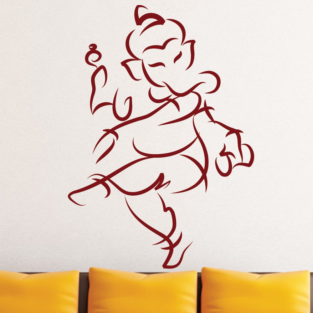 WallMantra Ganesha Ganapati Wall Sticker Decal/Self Adhesive Vinyl Wall ...