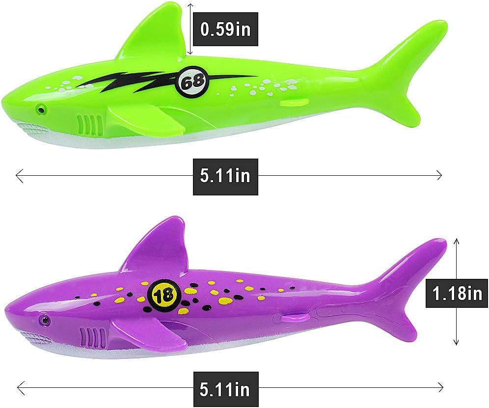 HTHL 4 Pack Set Pool Toys Diving Torpedo Shark Shape Gliding Torpedo ...