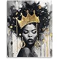 Amazon.com: Native African American Wall Art: Inspirational Yellow Black Girl Canvas Wall Art ...