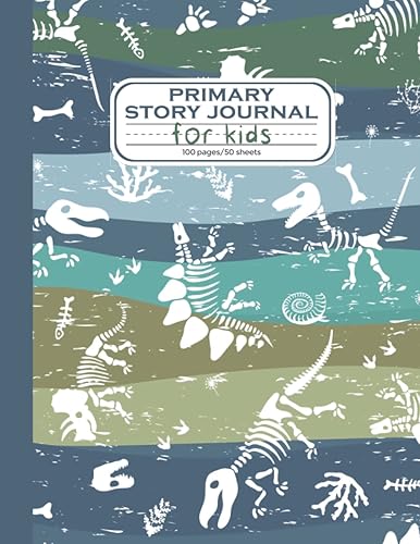 Primary Story Journal For Kids: Dinosaur Fossil Primary Writing ...